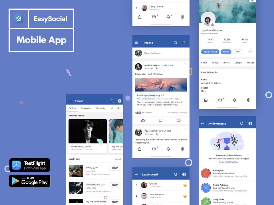 EasySocial Native App Preview - StackIdeas